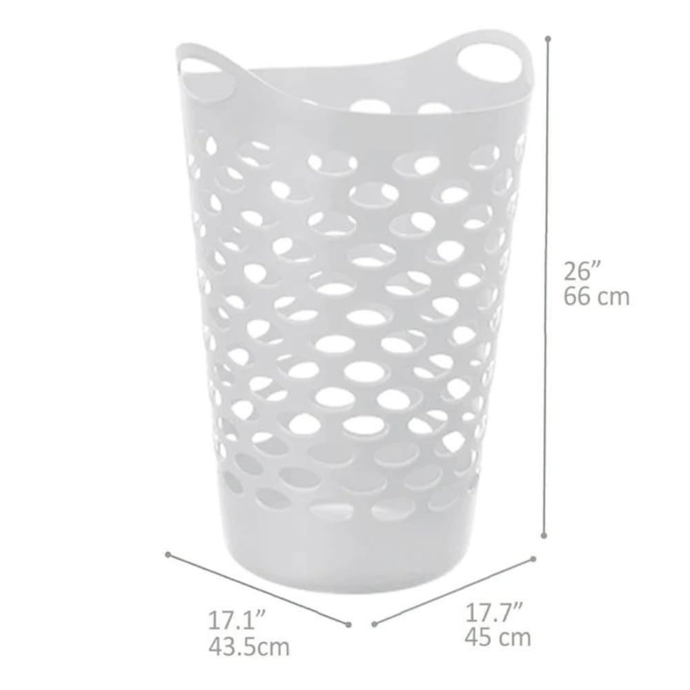 Tall Flex Laundry Basket Tall Plastic Hamper for Clothes, Bedroom, and Storage With handles 17.75" x 17.25" x 26"