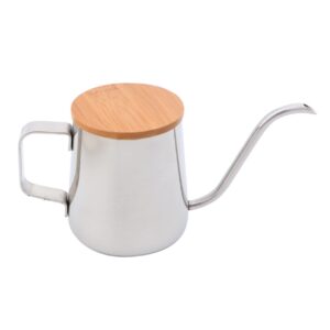 labrimp goose neck teapot kettle espresso long neck kettle juice jug dispenser small coffee pitcher vacuum coffee pot coffee maker hand pour pot wooden stainless steel