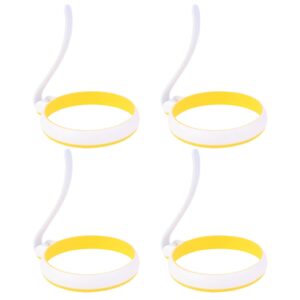 pretyzoom 4pcs silicone egg ring, 5 inches profession egg ring set, nonstick egg rings with handle fried egg ring for omelette, pancake, kitchen cooking tool