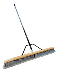 american select tubing pbma36004 heavy duty 36" multi-surface push broom with silver/black handle