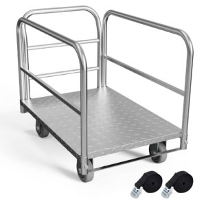 panel cart, heavy duty flatbed cart with handlebar and 5in caster 2000lbs weight capacity lumber drywall mattress cart transport heavy loads with ease and efficiency 2pcs straps for platform truck