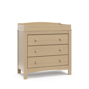 graco noah 3 drawer chest with changing topper (driftwood) - greenguard gold certified, dresser for nursery, 3 drawer dresser, kids dresser, nursery dresser drawer organizer, chest of drawers