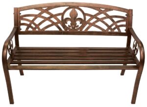 212 main fleur-de-lis metal bench