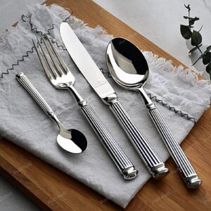 16 piece silverware set for 4,roman column luxury 18/10 stainless steel flatware,cutlery set mirror polished forks spoons and knives set utensils sets for home kitchen restaurant gift box packing