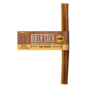 cadet bully hide sticks for large dogs – all-natural beef pizzle, high protein, low fat, long-lasting, grain & rawhide-free dog chews for aggressive chewers, large (1 count)