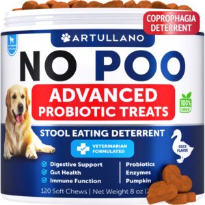 no poo chews for dogs - coprophagia stool eating deterrent for dogs - prevent dog from eating poop - stop eating poop for dogs with probiotics & digestive enzymes - forbid for dogs