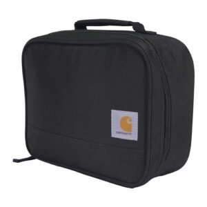 carhartt insulated 4-can lunch cooler for men and women, fully insulated and water resistant, essential lunch cooler (black)