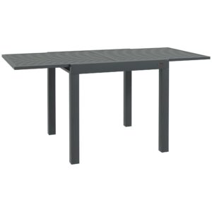 outsunny expandable patio dining table for 4-6, 35.5" -70.75" aluminum extendable outdoor dining table, square/rectangular patio table for garden, backyard, poolside, deck, gray