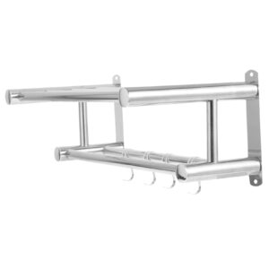 stainless steel towel rack kitchen storage rack hotel towel rack kitchen shelf shower shelf makeups shampoo holder hanging wall basket bathroom shower wall mount shower