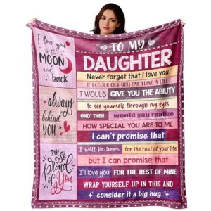 decorsixt daughter blanket from mom gifts for daughter from dad - to my daughter 60" x 80" bed blanket - christmas birthday present for teen daughter from mom