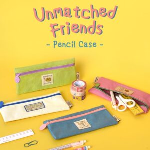 Monolike Unmatched friends Pen Case, Ivory - Pencil Pouch, Portable Pencil Bag, Pencil Case, Office Pouch case