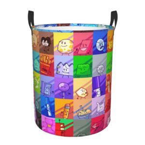 shellcell large laundry hamper, bfdi-battle for dream collapsible laundry basket with handles, tall storage basket for blanket, toys, dirty clothes in living room, bedroom, bathroom, nursery, medium