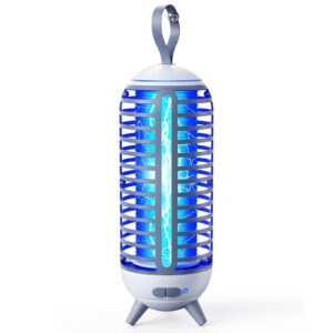 bug zapper，wireless mosquito killer lamp, indoor and outdoor mosquito killer lamp, rechargeable 2 in 1, suitable for patio, home, backyard, yard, garden, campsite (blue)