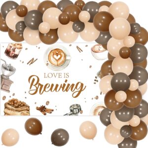 coffee bridal shower decorations love is brewing backdrop banner coffee balloon arch kit love is brewing bridal shower decorations coffee bar bachelorette party supply for coffee lovers wedding shower