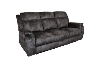 new classic furniture park city polyester manual sofa with dual recliner, slate