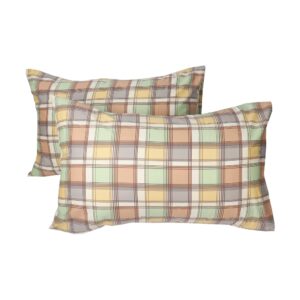 100 percent cotton queen pillowcases checkered hotel quality pillow case covers bedding for women, men, kids & teens