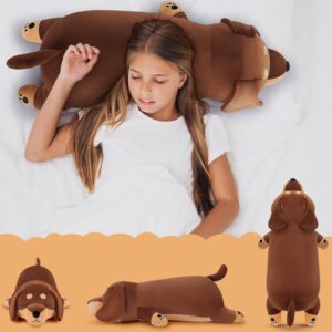 30'' Giant Dachshund Dog Plush Stuffed Animal- Weiner Dog Plush Pillow Plushies, Large Sleeping Dachshund Plush Toy, Cute Hugging Weiner Dog Stuffed Animal, Birthday Gifts for Kids Girls Boys