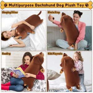 30'' Giant Dachshund Dog Plush Stuffed Animal- Weiner Dog Plush Pillow Plushies, Large Sleeping Dachshund Plush Toy, Cute Hugging Weiner Dog Stuffed Animal, Birthday Gifts for Kids Girls Boys