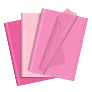 60 sheets tissue paper for packaging gift bags decoration, mixed pink wrapping tissue paper bulk for diy art crafts birthday wedding halloween, 14 x 20 inch