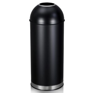 17 gal / 65l open top trash can commercial grade heavy duty tall commercial trash can brushed stainless steel for outdoor | kitchen waste bins for home, office, restaurant, restroom