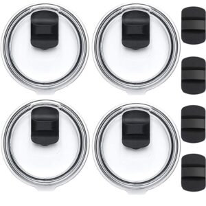 4 pack 20 oz replacement lid for yeti lids with 4 magnetic slider replacement, magnetic replacement lids compatible with yeti 20 oz tumbler lid, rambler or old style rtic coffee tumbler