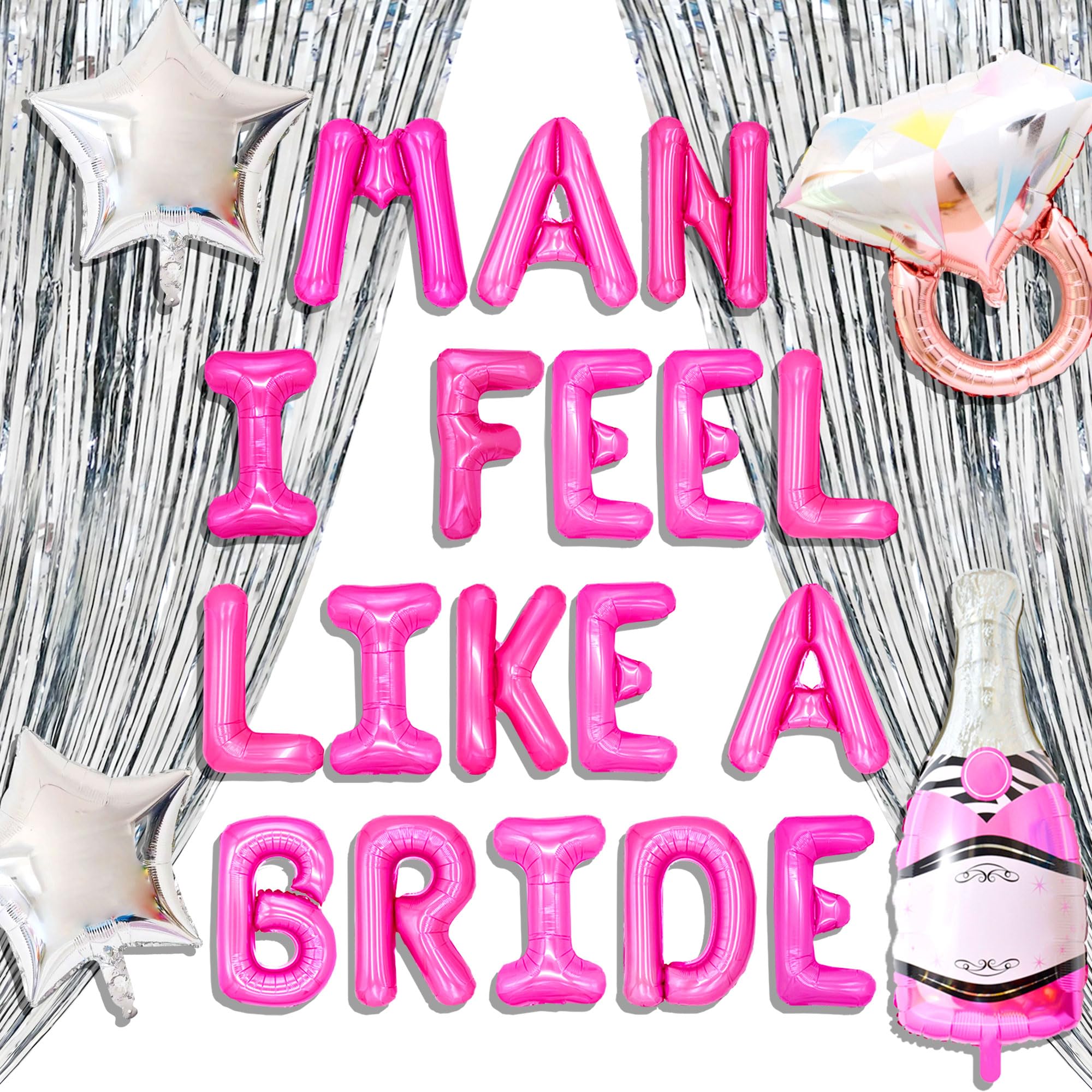 JeVenis Man I Feel Like a Bride Banner Balloons for Western Cowgirl Last Rodeo Hoedown Nash Bash Nashville Bachelorette Party Decorations