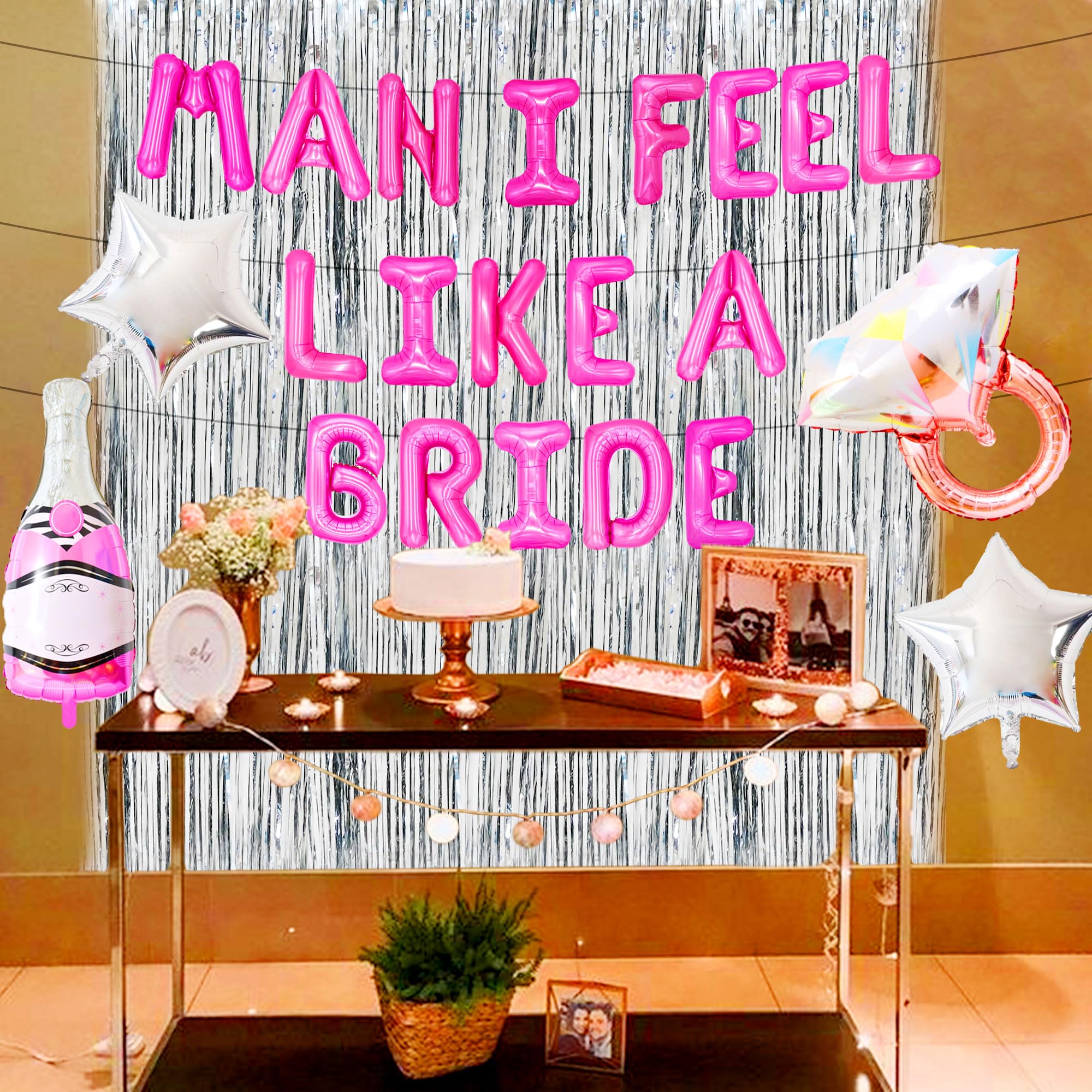 JeVenis Man I Feel Like a Bride Banner Balloons for Western Cowgirl Last Rodeo Hoedown Nash Bash Nashville Bachelorette Party Decorations