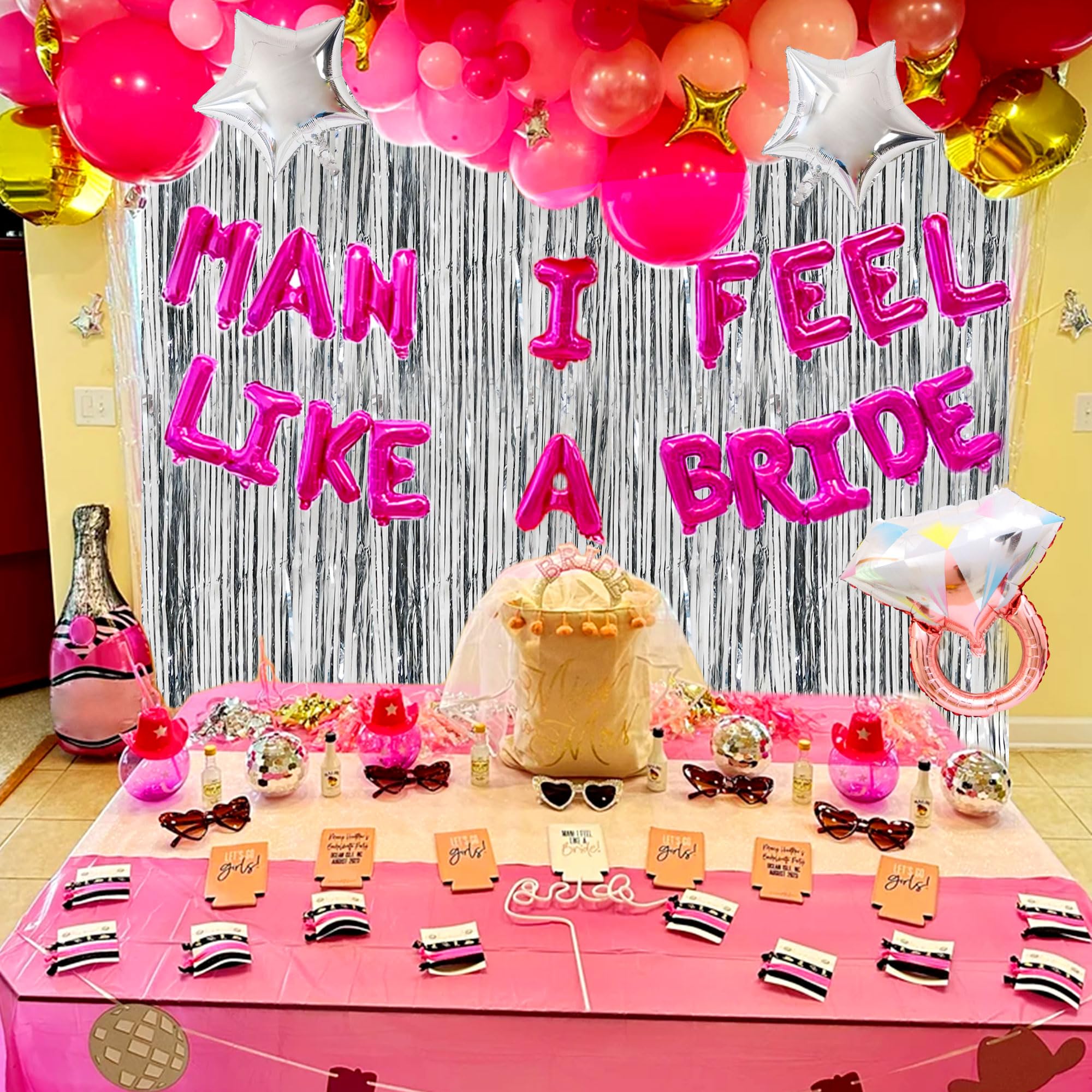 JeVenis Man I Feel Like a Bride Banner Balloons for Western Cowgirl Last Rodeo Hoedown Nash Bash Nashville Bachelorette Party Decorations