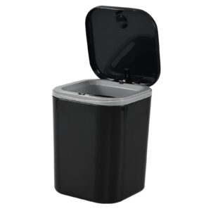 yesdate mini trash can, small trash can, 0.5 gallon mini wastebasket container bin for desk, countertop- black