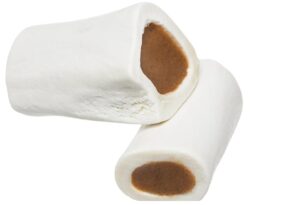 mpp stuffed bully shin bones 4 inch refillable nutritious hard dog dental care chews (2 bones)