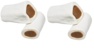 mpp stuffed bully shin bones 4 inch refillable nutritious hard dog dental care chews (4 bones)