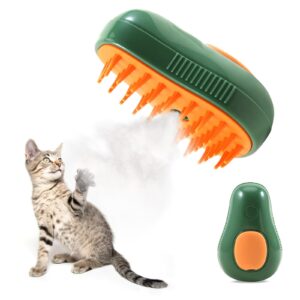 lupapa steamy cat brush, 3 in 1 pet steam brush, pet cleaning and massage brush, used for dandruff and loose hair on cats, suitable for various furry pets, green avocado