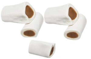 mpp stuffed bully shin bones 4 inch refillable nutritious hard dog dental care chews (5 bones)