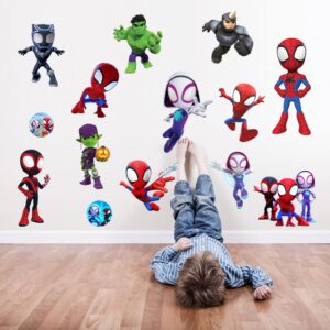 spider and his best friends sticker children's cartoon bedroom background wall decoration wall sticker pvc (6)