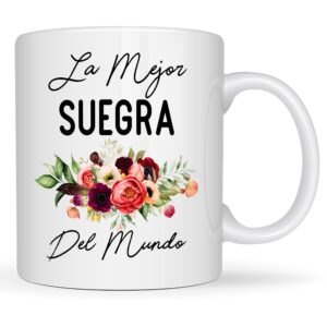 la mejor suegra del mundo mug, gift for mother-in-law, worlds best mother-in-law, birthday gift, spanish mothers day, regalos mama, feliz dia de la madre, te amo suegra white mug 11oz