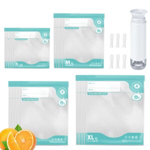 cabibox handheld vacuum sealer, sous vide bags, vacuum hand pump with 20pcs reusable food saver sealer bags & 6 sealing clips & 1 handheld pump, vacuum zipper bags for sous vide cooking