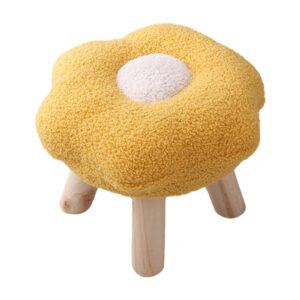 small foot stool sofa stool flower shape shoe changing stool step stool under desk footstool for bedside porch playroom, yellow