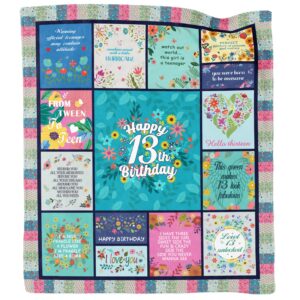 akoigun 13 year old girl gifts, best 13 year old girl birthday gift ideas, gifts for 13 year old girl blankets, 13th birthday gifts for girls, happy 13th birthday decorations for her throw 50"x60"