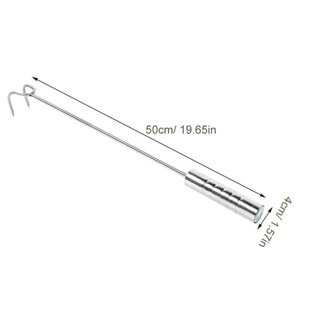 BESPORTBLE Pigtail Food Flipper Meat Hook Stainless Steel Food Turner Hook Cooking Barbecue Turners Hooks Grill Accessories for BBQ Grilling 50cm