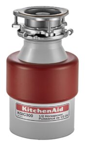 kitchenaid 84211643 1/2-horsepower continuous feed waste food disposer, red