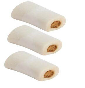 mpp stuffed cheese shin bones 4 inch refillable nutritious dog dental care chews (3 bones)