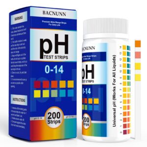 ph test strips 0-14: 200 strips universal litmus paper ph test strips for liquid testing & water & food and soap making, get highly accurate results in seconds