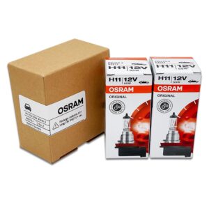 osram h11 64211l+ dot original standard halogen bulb 12v 55w 3800k pgj19-2 made in germany/pack of 2