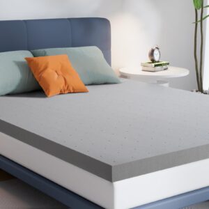 3 inch mattress topper queen,gel memory foam mattress topper bed topper for soft & cooling sleep and pressure relieve, for side sleeper, certipur-us certified，bed ventilated design with bed topper