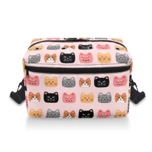 Kathyboom Cute Cats Yarn Storage Organizer Stain Resistant Yarn Bag with Shoulder Straps, Knitting & Crochet Supplies Yarn Holder Crochet Gift