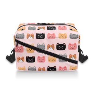 Kathyboom Cute Cats Yarn Storage Organizer Stain Resistant Yarn Bag with Shoulder Straps, Knitting & Crochet Supplies Yarn Holder Crochet Gift