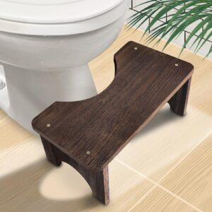 azen wood toilet stool squat adult, poop stool for bathroom adults, portable toilet potty stool for adults, 7 inch height