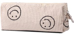 kawaii cute corduroy pencil case, beige color pencil pouch, pencil case small, pencil pouch aesthetic, corduroy pencil pouch, pencil case aesthetic, pencil bag, pencil pouch for girls, makeup pouch