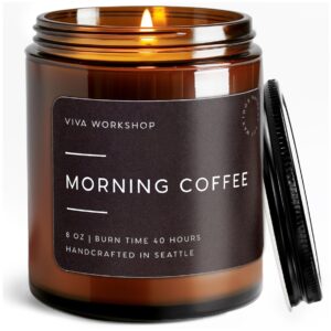 morning coffee natural soy wax scented candle for home – handcrafted in usa – aromatherapy candle for relaxing – best birthday gift, romantic & anniversary gift – scented candles for women & men