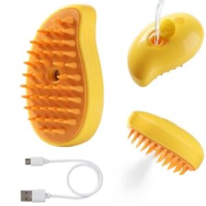 new 3 in1 steamy pet cat brush cleanser vapor, cat steam brush, cat hair brush with steamer,steaming pet hair brush, pet cat comb with steam, spray comb for cats, steam pet brush for dogs cats